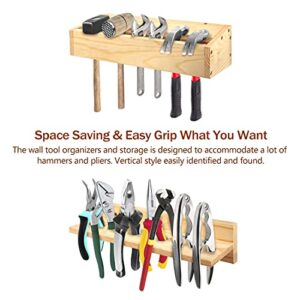 3 Pack Tool Organizers and Storage, Wooden Screwdriver Organizer Wall Mount, Pliers Rack Hammer Screwdriver Holder Tool Rack for Garage Shed Workshop