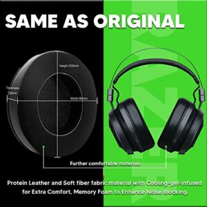 BUTIAO for Razer Nari Ear Pads Replacement Cooling-Gel Earpads Ear Cushion for Razer Nari Ultimate, Nari Essential, Kraken Kitty, Kraken Tournament Edition, Kraken X Gaming Headphones - Black