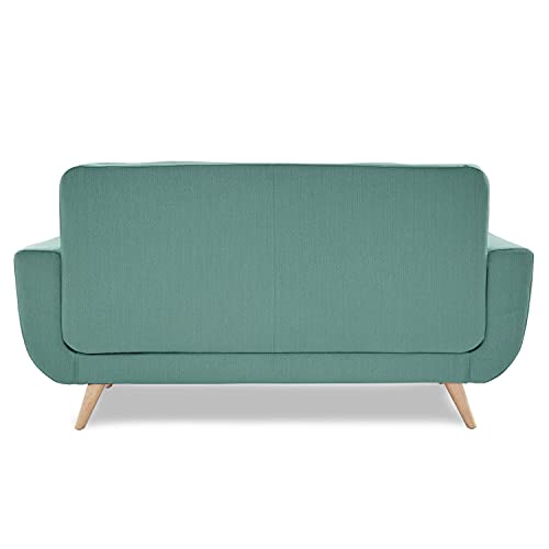 Lexicon Mckinley Tufted Fabric Loveseat with 2 Pillows, 67.5" W, Teal