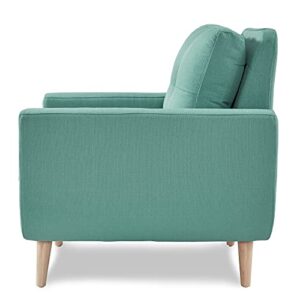 Lexicon Mckinley Tufted Fabric Loveseat with 2 Pillows, 67.5" W, Teal