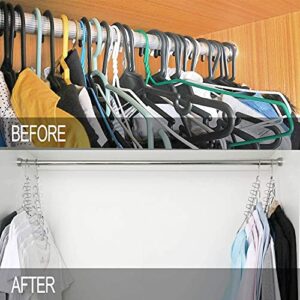 Yahluer 4 Pack Magic Hangers - Metal Hanger 12 Slots - Smart Wardrobe Closet Space Savings Organizer for Pants Trousers Jeans Skirts Tank Top Cami Bra Pajamas Strappy Dress Bathing Suit