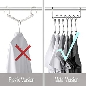 Yahluer 4 Pack Magic Hangers - Metal Hanger 12 Slots - Smart Wardrobe Closet Space Savings Organizer for Pants Trousers Jeans Skirts Tank Top Cami Bra Pajamas Strappy Dress Bathing Suit