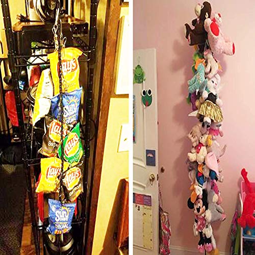 Storage Chain Cap Organizer hat Rack System Caps Holder Baseball Cap Organizer with 20 Stainless Steel Clips Hanging & Hardware, Wall Mounted or Ceiling Mounted/Closet Organizer Toy Chain Toy Storage