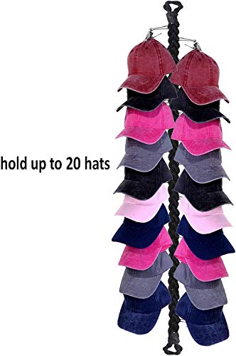 Storage Chain Cap Organizer hat Rack System Caps Holder Baseball Cap Organizer with 20 Stainless Steel Clips Hanging & Hardware, Wall Mounted or Ceiling Mounted/Closet Organizer Toy Chain Toy Storage