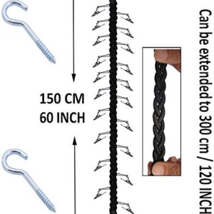 Storage Chain Cap Organizer hat Rack System Caps Holder Baseball Cap Organizer with 20 Stainless Steel Clips Hanging & Hardware, Wall Mounted or Ceiling Mounted/Closet Organizer Toy Chain Toy Storage