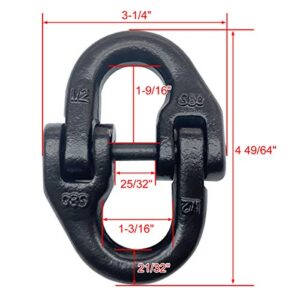 Fivepine 2pc 1/2 inch Tow Hitch Hammer Lock Safety Chain Connector Link Hammerlock Coupling Link Grade 80