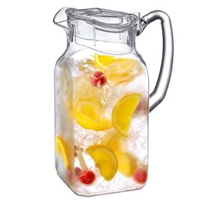 Amazing Abby - Quadly & Stripe - 64-Ounce Pitcher and 24-Ounce Plastic Tumblers (8-Pack), BPA-Free, Shatter-Proof, Great for Iced Tea, Sangria, Lemonade, and More