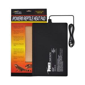 ipower reptile heat pad 4w/8w/16w/24w under tank terrarium warmer heating mat and digital thermostat controller for turtles lizards frogs and other small animals, multi sizes