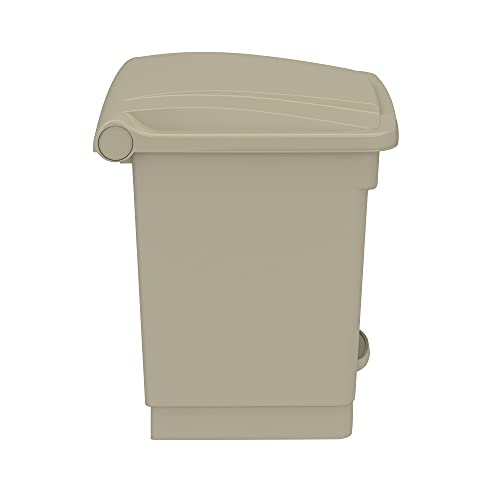 Safco Products Plastic Step-On Touchless Trash Can 8 Gallon - Hands-Free Waste Disposal, Soft-Close Lid, Anti-Slip Bag Security, Ideal for Home/Commercial Use (9924TN)