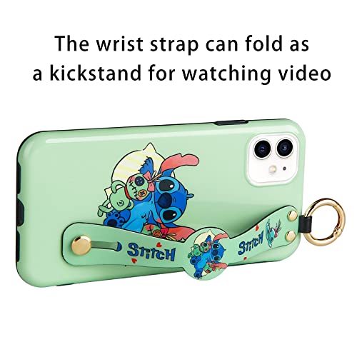 iPhone 12 Mini Case, Stitch Upgraded Wrist Strap Band Kickstand Lanyard TPU Phone Case for Women Boys Girls