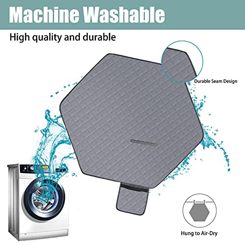 Zhilishu Hexagon Washable Liner for Small Animal Playpen, Portable Reusable Guinea Pig Playpen Pad Hamster Cage Pee Pad Super Absorbent Indoor Waterproof Anti-Slip for Rabbit Bunny (Grey)