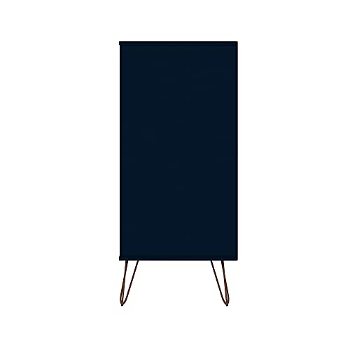 Manhattan Comfort Rockefeller Mid Century Modern 5-Drawer Tall Dresser, Tatiana Midnight Blue