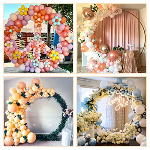 IDAODAN Round Backdrop Stand, 7.2ft(2.2m) Golden Circle Balloon Arch Backdrop Round Balloon Arch Stand Circle Arch Round Arch for Wedding Baby Shower Birthday Photo Background Supplies Decorations