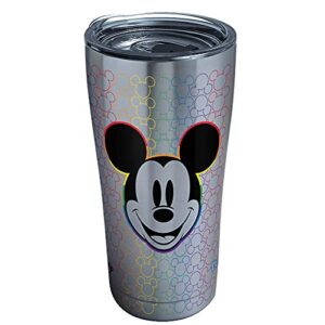 tervis triple walled disney - mickey rainbow insulated tumbler cup keeps drinks cold & hot, 20oz, stainless steel