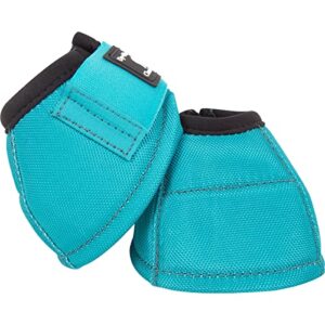 classic equine dyno turn bell boots, aqua, small