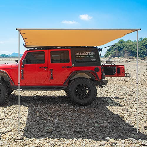 ALL-TOP Vehicle Awning 6.6'x8.2' Rooftop Pull-Out Retractable 4x4 Weather-Proof UV50+ Side Awning for SUV/Truck/Van