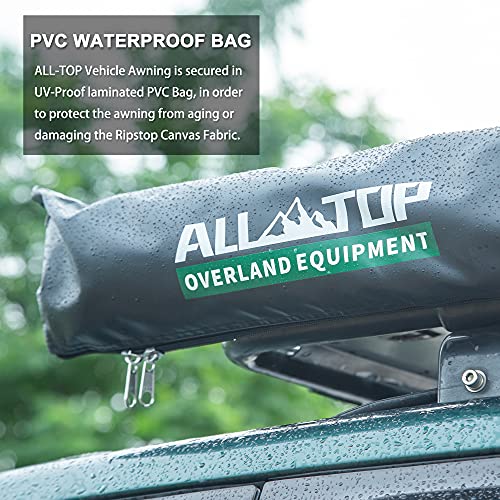 ALL-TOP Vehicle Awning 6.6'x8.2' Rooftop Pull-Out Retractable 4x4 Weather-Proof UV50+ Side Awning for SUV/Truck/Van