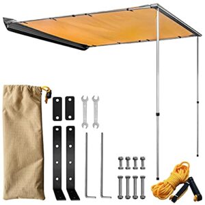 ALL-TOP Vehicle Awning 6.6'x8.2' Rooftop Pull-Out Retractable 4x4 Weather-Proof UV50+ Side Awning for SUV/Truck/Van