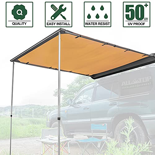 ALL-TOP Vehicle Awning 6.6'x8.2' Rooftop Pull-Out Retractable 4x4 Weather-Proof UV50+ Side Awning for SUV/Truck/Van