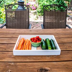 Decorative Wooden Serving Tray - Rustic Ottoman Tray for Coffee, Breakfast, Party, and Snacks.