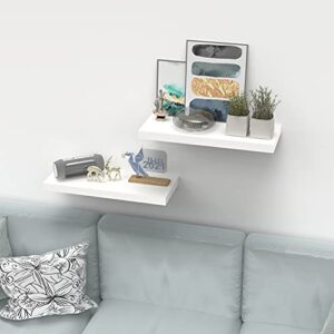 INHABIT UNION White Floating Shelves for Wall-24in Wall Mounted Display Ledge Shelves Perfect for Bathroom,Bedroom,Living Room and Kitchen Decor Storage