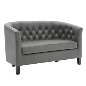 ergode prospect upholstered vinyl loveseat - gray