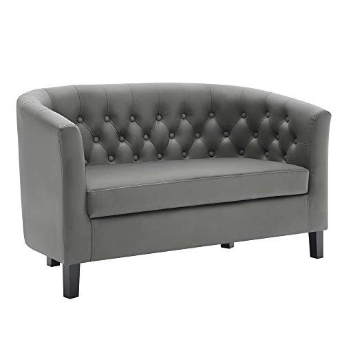 Ergode Prospect Upholstered Vinyl Loveseat - Gray