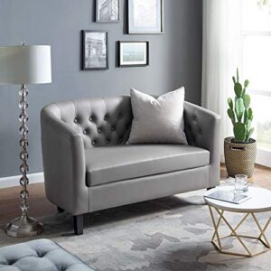 Ergode Prospect Upholstered Vinyl Loveseat - Gray