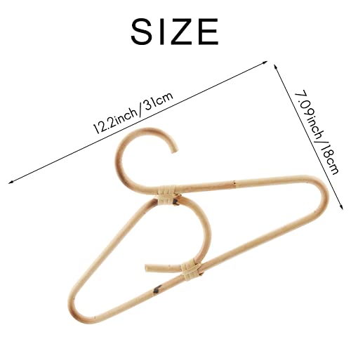 Bopfimer 2Pcs Rattan Clothes Hanger Style Kids Garments Organizer Rack Children Hanger Kids Room Decor Hangers for Clothes