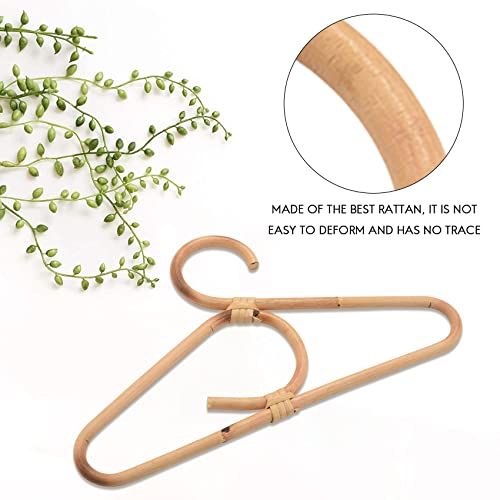 Bopfimer 2Pcs Rattan Clothes Hanger Style Kids Garments Organizer Rack Children Hanger Kids Room Decor Hangers for Clothes