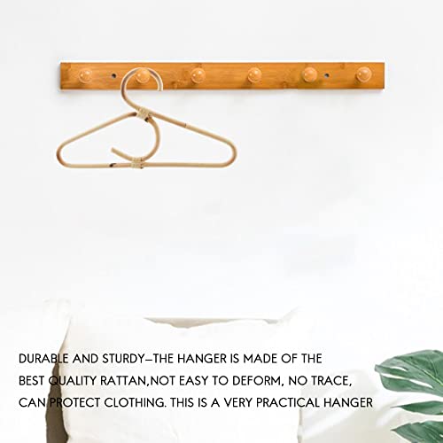 Bopfimer 2Pcs Rattan Clothes Hanger Style Kids Garments Organizer Rack Children Hanger Kids Room Decor Hangers for Clothes