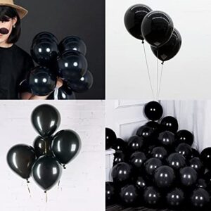 5 inch Black Party Balloons, 100 pcs Mini Thick Black Birthday Balloons Latex Balloons for Birthday Wedding Baby Shower Decorations(Black)