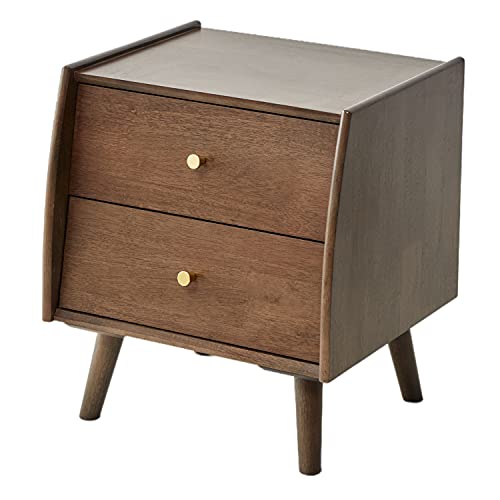 ESPSENT Modern 2-Drawer Nightstand Bedside Table Solid Wood Sofa Side End Table Bedroom Night Stand with Legs