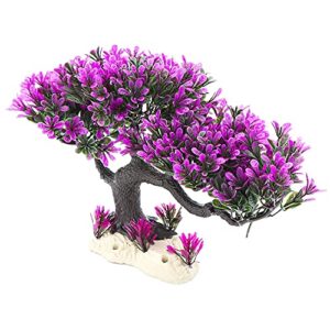 hrrive fish tank aquarium plants, professional fish tank decorations, artificial aquatic plants, betta fish accessories, curved branch design, made of plastic, pack of 1, purple