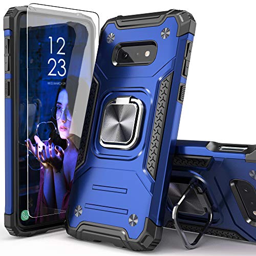 IDYStar Galaxy S10E Case with Screen Protector, Galaxy S10E Case, Shockproof Drop Test Cover with Car Mount Kickstand Lightweight Protective Cover for Samsung Galaxy S10E, Blue