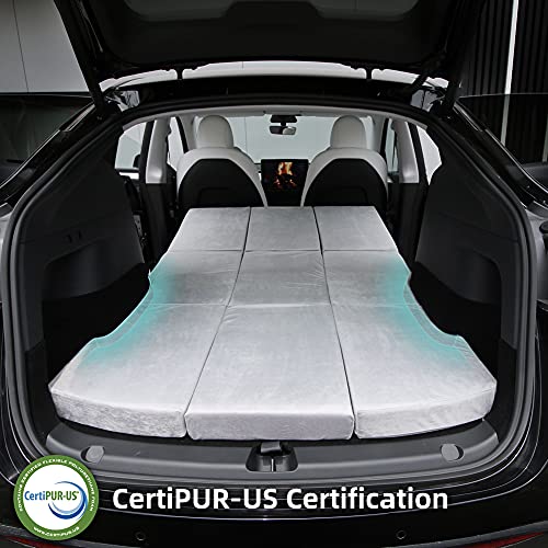 TESCAMP Camping Mattress ONLY for Tesla Model Y CertiPUR Memory Foam Car Mattress, Storage Bag & Sheet Provided, Portable, Foldable, Space Saver, in Car Sleeping, Twin Size