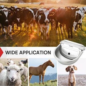 MAOPINER Automatic Cow Drinking Water Bowl Dispenser 304 Stainless Steel Farm Livestock Animals Waterer for Pigs Horse Cattle Goat Sheep Dog (Without Drainage Hole)