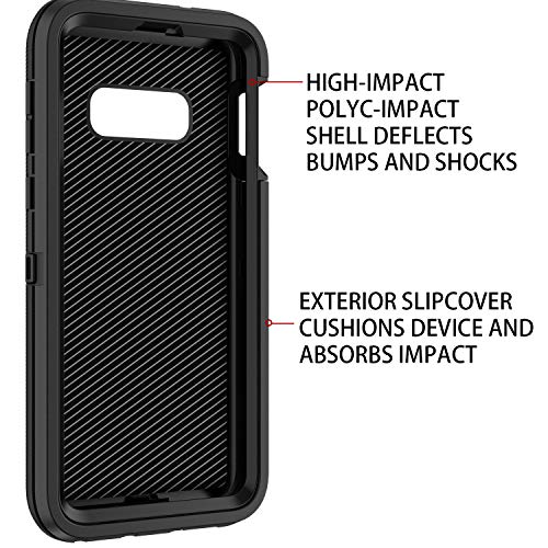 Regsun for Galaxy S10E Case,Shockproof 3-Layer Full Body Protection [Without Screen Protector] Rugged Heavy Duty High Impact Hard Cover Case for Samsung Galaxy S10E,Black