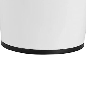 Home Basics Open Top Waste Bin | Non-Skid Base | 8 Lt Capacity | Measures 9.5" x 10.25" | Made from Steel (Solid Design, White)