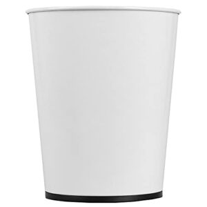 Home Basics Open Top Waste Bin | Non-Skid Base | 8 Lt Capacity | Measures 9.5" x 10.25" | Made from Steel (Solid Design, White)