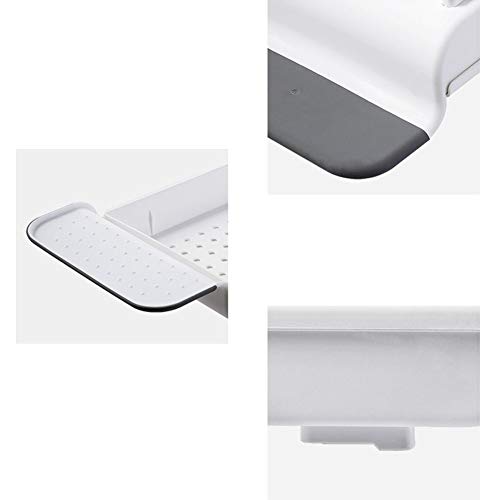 HomDSim Bath Tray Shelf,Plastic Bathtub Holder Non-Slip Telescopic Bathtub Caddy,Adjustable Multifunction Storage Tub Shelf Bathtub Stand for Bathroom,56-79x17.5x9cm(22-31x6.8x3.5inch)