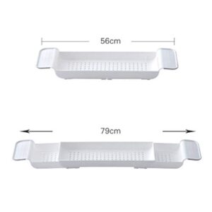 HomDSim Bath Tray Shelf,Plastic Bathtub Holder Non-Slip Telescopic Bathtub Caddy,Adjustable Multifunction Storage Tub Shelf Bathtub Stand for Bathroom,56-79x17.5x9cm(22-31x6.8x3.5inch)