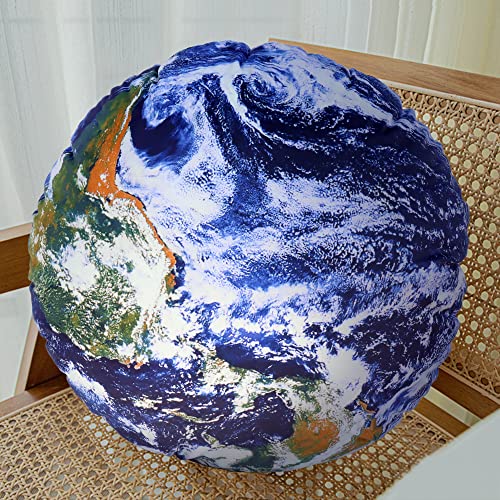 WOWMAX Three-Dimensional Curve Floor Pillows Creative Home Decoration Analog Planet Stuffed Pillows Photo Or Film Props Throw Pillows 10x10Inches Earth