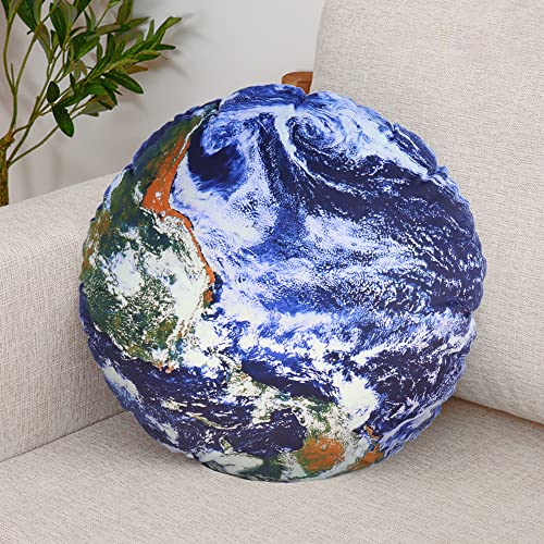 WOWMAX Three-Dimensional Curve Floor Pillows Creative Home Decoration Analog Planet Stuffed Pillows Photo Or Film Props Throw Pillows 10x10Inches Earth