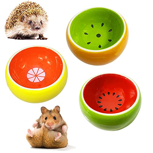 Hamster Bowl Ceramic Small Animal Bowl Hamster Food Dish Prevent Knocking Over, Food Splashing and Chewing Feeding Dish for Gerbil Chinchilla Rat Ferret Hedgehog