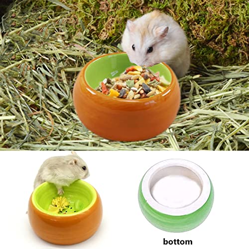 Hamster Bowl Ceramic Small Animal Bowl Hamster Food Dish Prevent Knocking Over, Food Splashing and Chewing Feeding Dish for Gerbil Chinchilla Rat Ferret Hedgehog