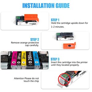 Miss Deer 281 Ink Cartridges Compatible Replacement for Canon CLI-281XXL 281 XXL for Canon PIXMA TS9120 TR7520 TR8520 TS8120 TS8220 TS8320 TS6100 TS6120 (1C+1M+1Y) 3 Pack