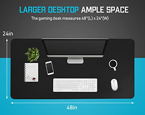 Adjustable Standing Desk, 47" Computer Desk Height Converter Large Desktop Stand Up Desk Fit Dual Monitor for Home Office,Black