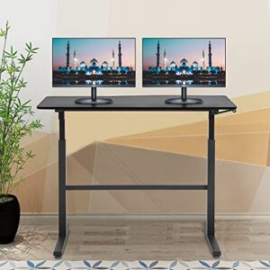 Adjustable Standing Desk, 47" Computer Desk Height Converter Large Desktop Stand Up Desk Fit Dual Monitor for Home Office,Black