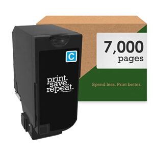 print.save.repeat. lexmark 74c1sc0 cyan toner cartridge for cs720, cs725, cx725 laser printer [7,000 pages]